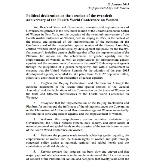 Political declaration on the occasion of the twentieth anniversary of ...