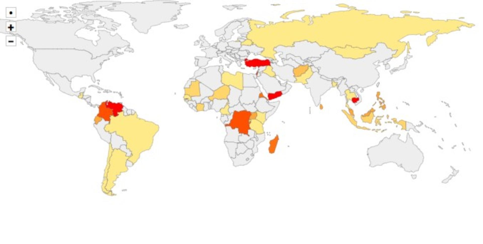 Interactive map of the latest cases of MPs in danger | International ...