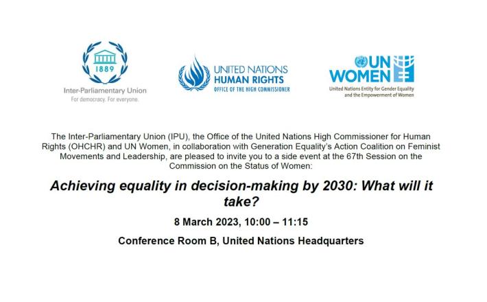 CSW 67: Achieving equality in decision-making by 2030: What will it ...