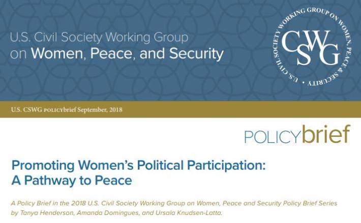 Promoting women’s political participation: A pathway to peace ...