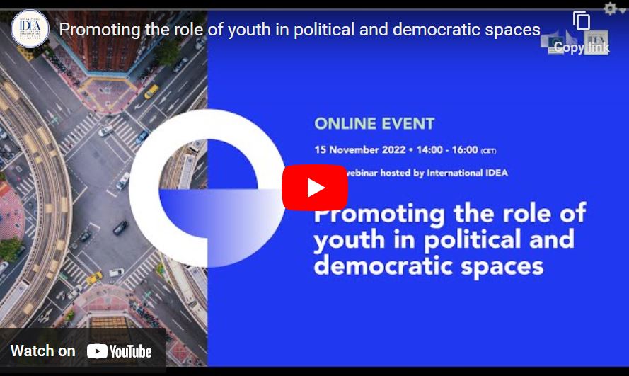 Video: Promoting the role of youth in political and democratic spaces ...